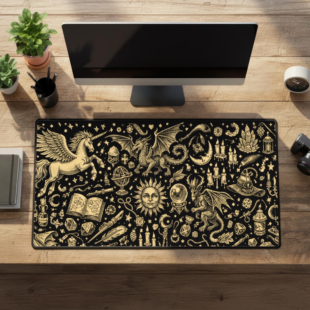 DND DESKMAT Dnd Mousepad Dnd Computer Mat Dragon Playmat MTG Playmat ...