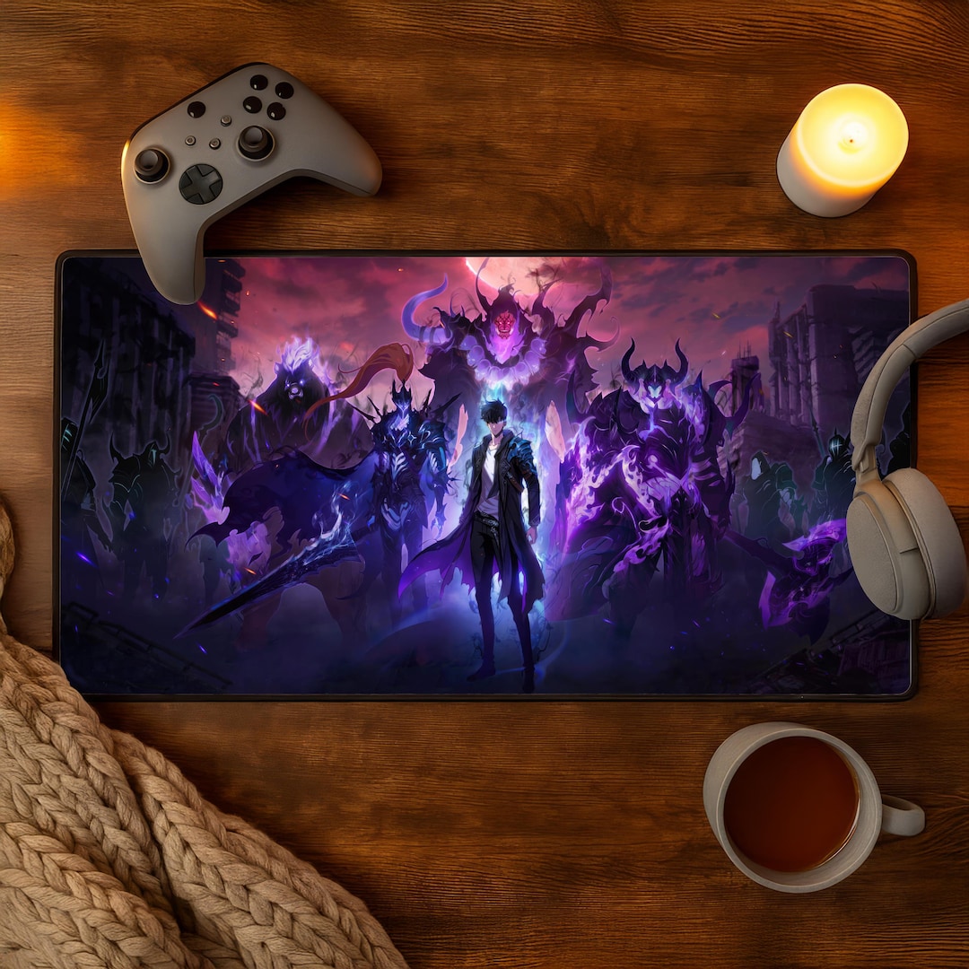 Solo Leveling Mouse Pad XXL Anime Desk Mat Sung Jin-woo With Shadow ...