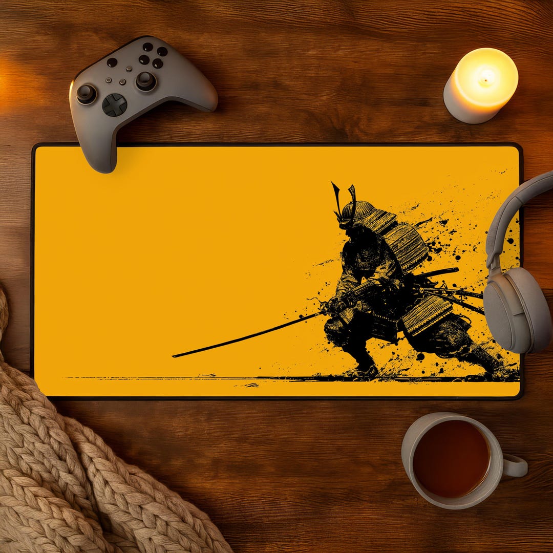 Samurai Mouse Pad Gaming XXL | Japanese Warrior Desk Mat for Gamer ...