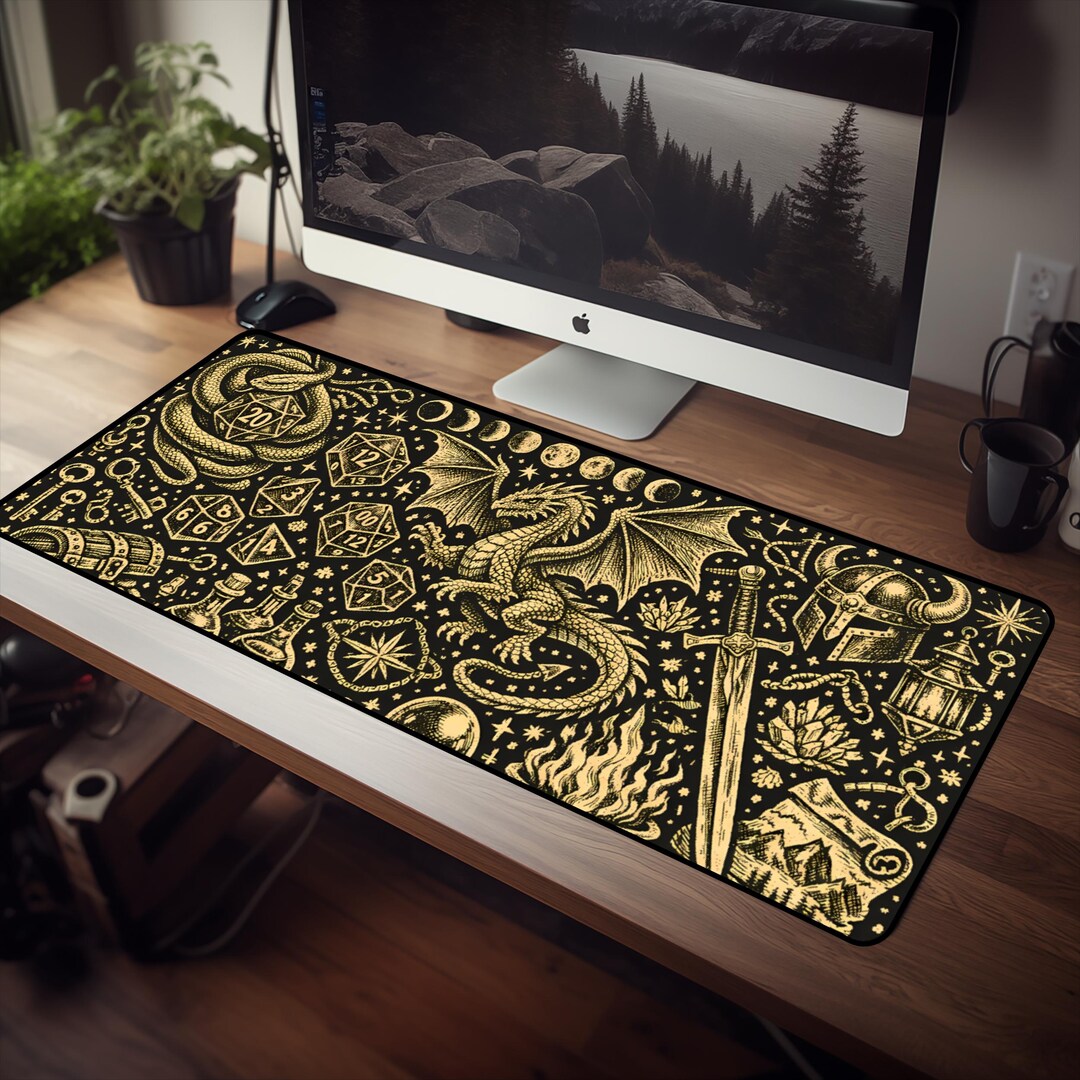 DND DESKMAT Dnd Desk Mat Dnd Computer Mat Dragon Playmat MTG Playmat ...