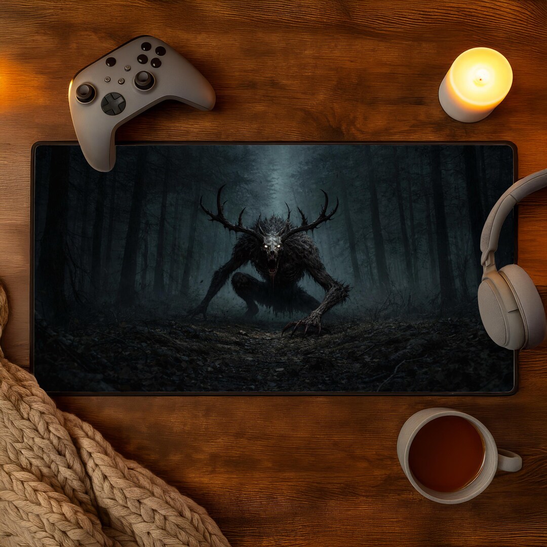 Wendigo Desk Mat Horror Mousepad XL Bleak Forest Terrors Phantom Cursed ...