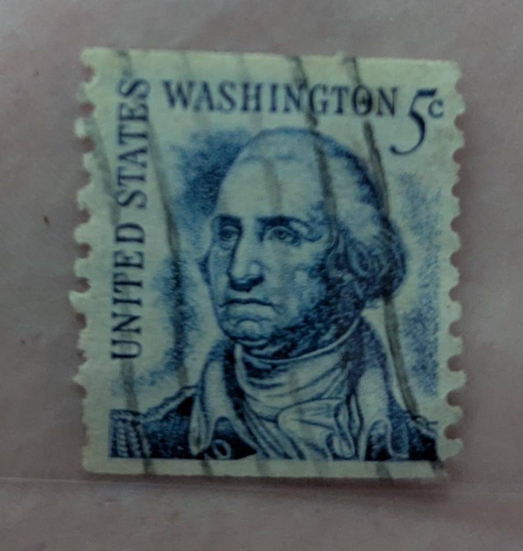 Rare Blue Washington 5 Cent Postage Stamp - Etsy