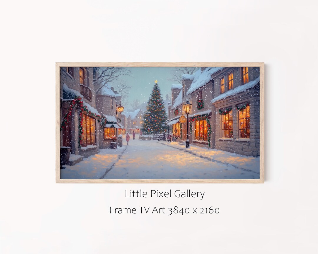 Vintage Christmas Village Frame TV Art, Cozy Festive Screensaver ...