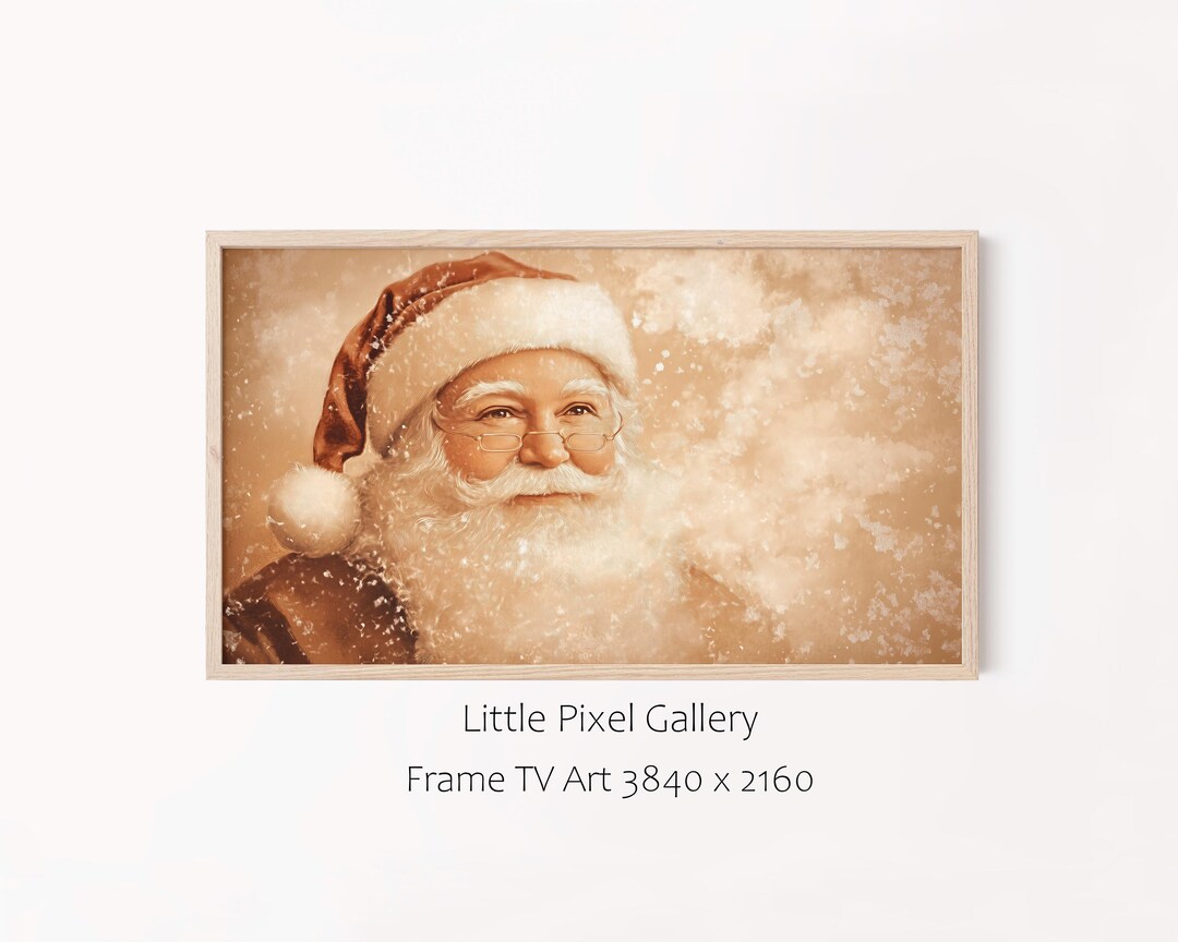 Santa Portrait Samsung Frame TV Artwork, Sepia Vintage Classic, Caramel ...