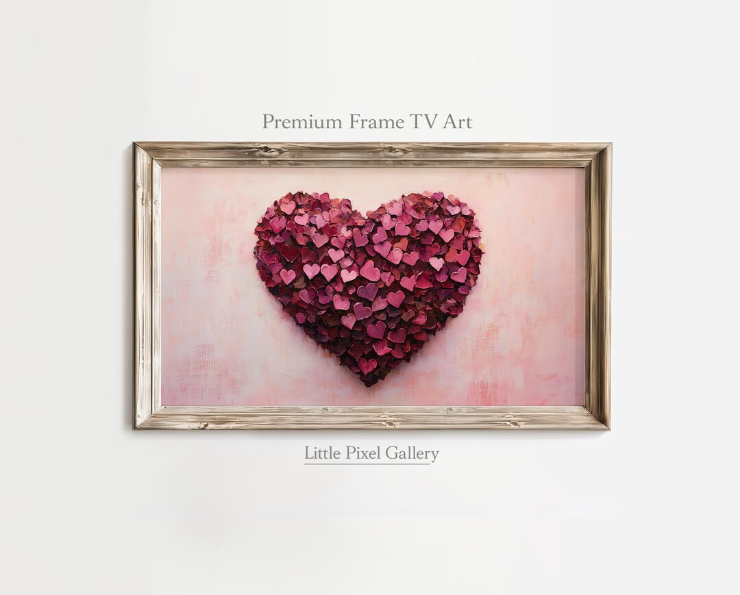 Frame TV Art Romantic Pink Heart, Valentine’s Decor 4K Screensaver ...