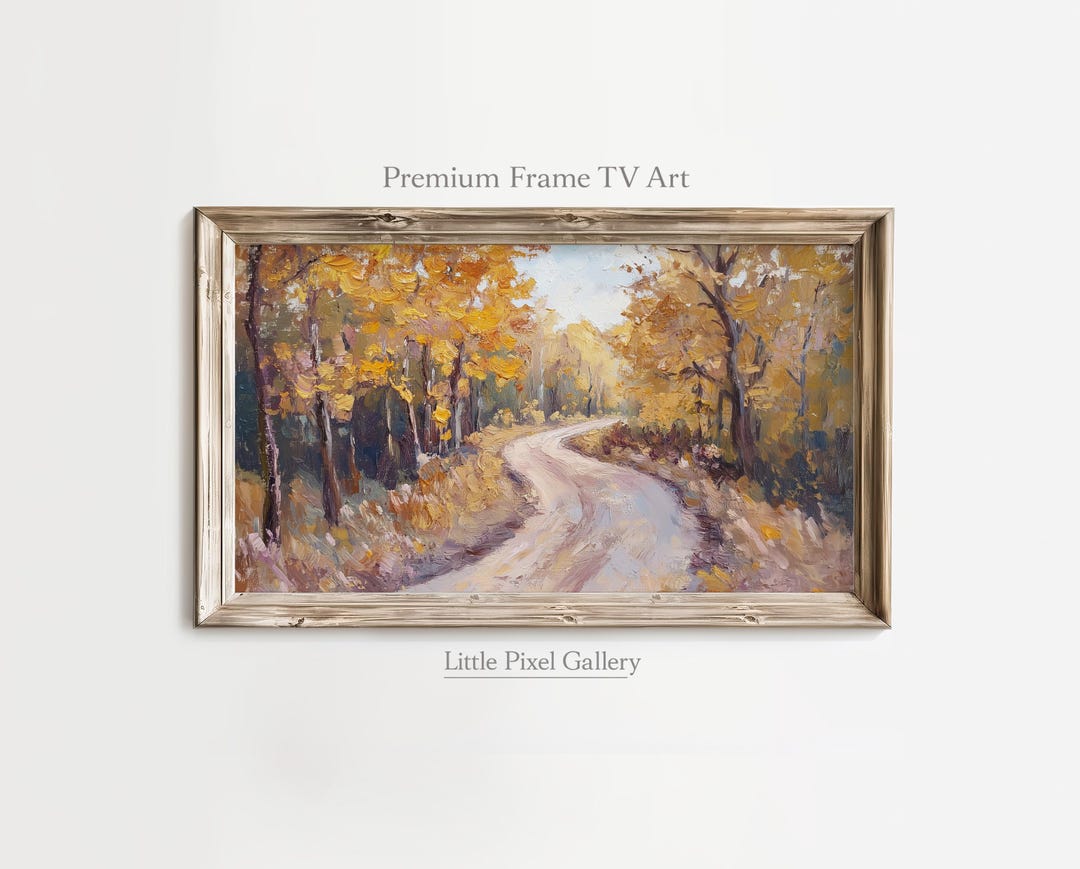 Frame TV Art, 4K Screensaver Country Path in Autumn Woods, Digital ...