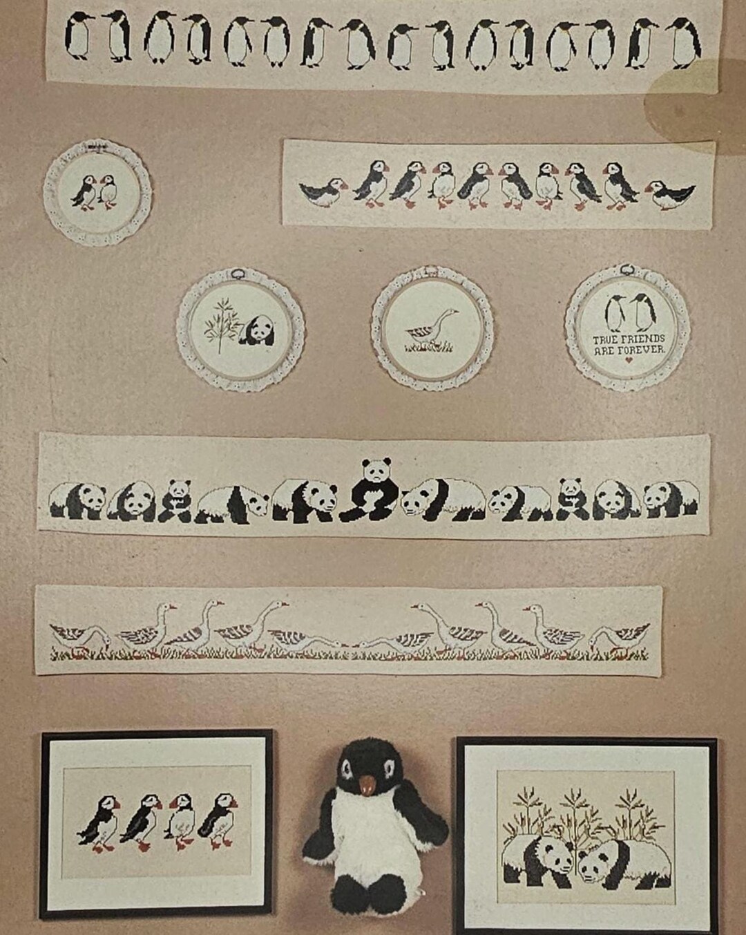 Penguins Puffins Pandas Cross Stitch Pattern: Vintage Animal Design - Etsy