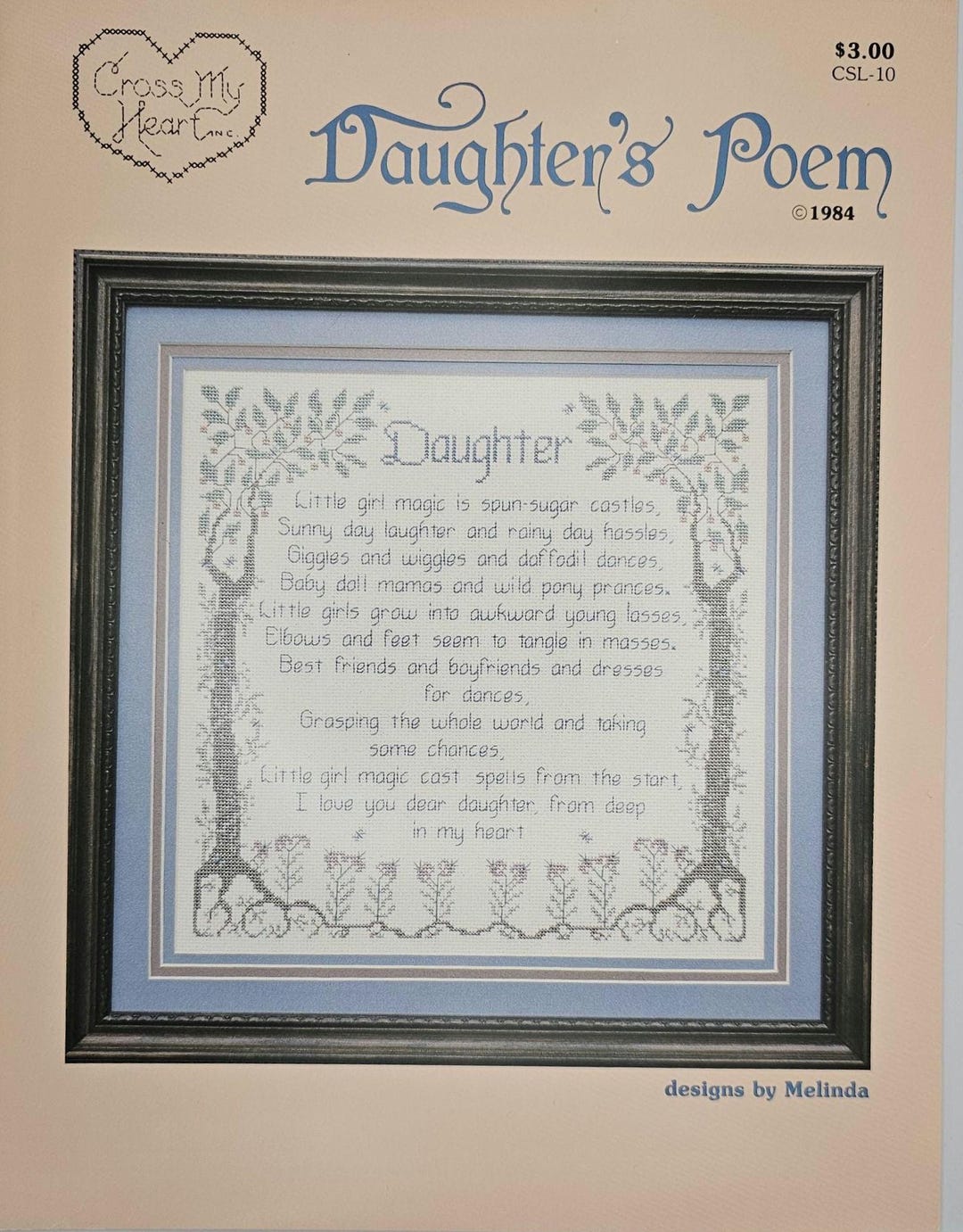 Daughters Poem Cross Stitch Pattern Vintage Cross Stitch - Etsy