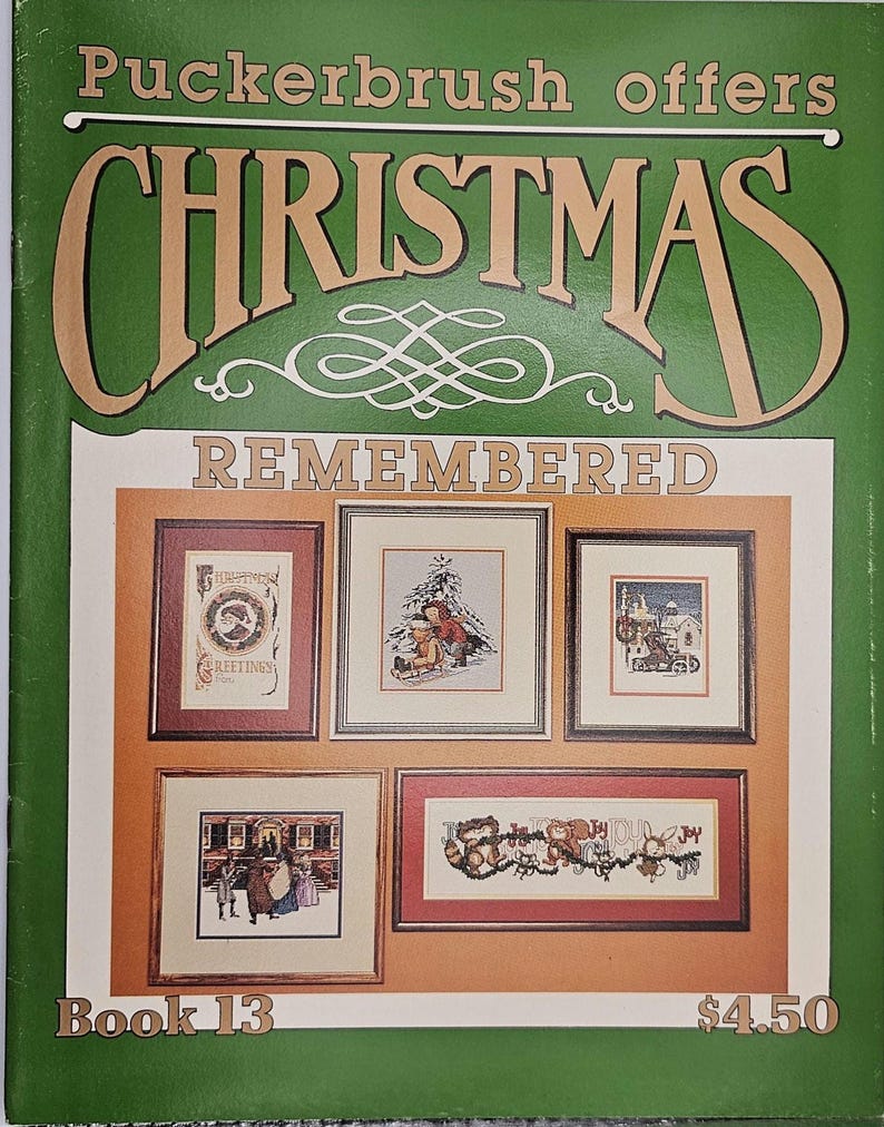 Victorian Christmas Cross Stitch Pattern: Vintage Puckerbrush Design - Etsy