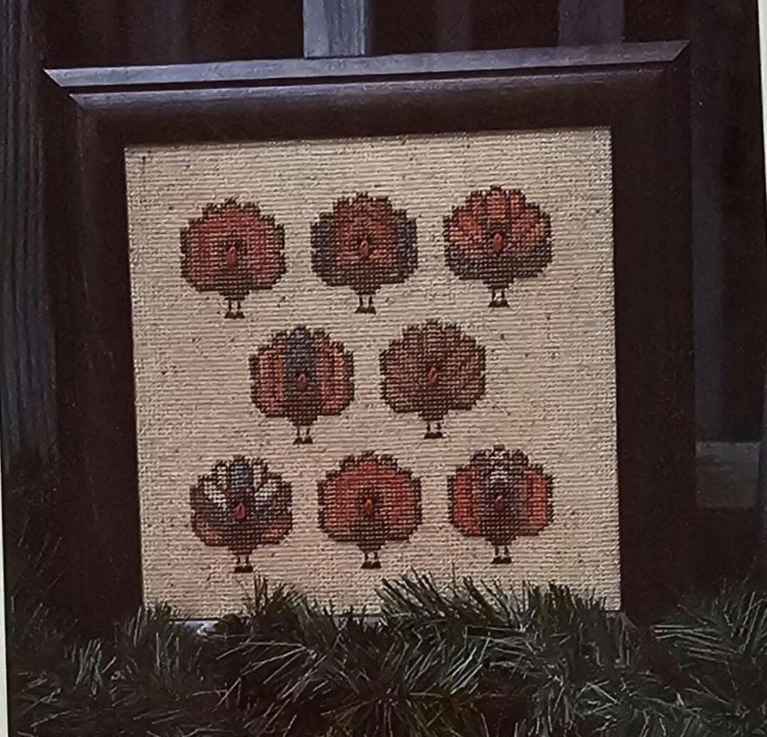 Watercolor Turkeys Cross Stitch Pattern: Vintage Thanksgiving Design - Etsy