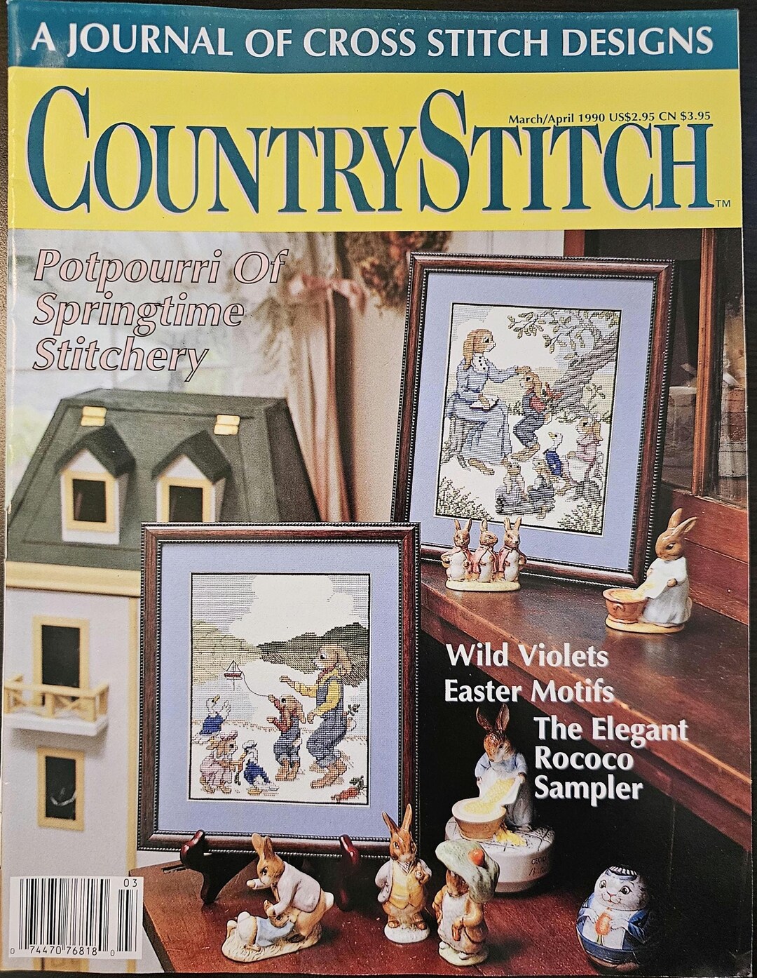 Country Stitch Magazine March April 1990 Spring Cross Stitch Farmhouse ...