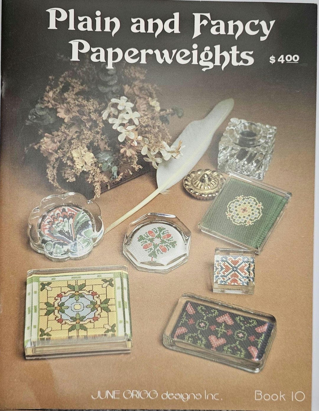 Plain and Fancy Paperweights Cross Stitch Pattern Vintage Cross Stitch ...