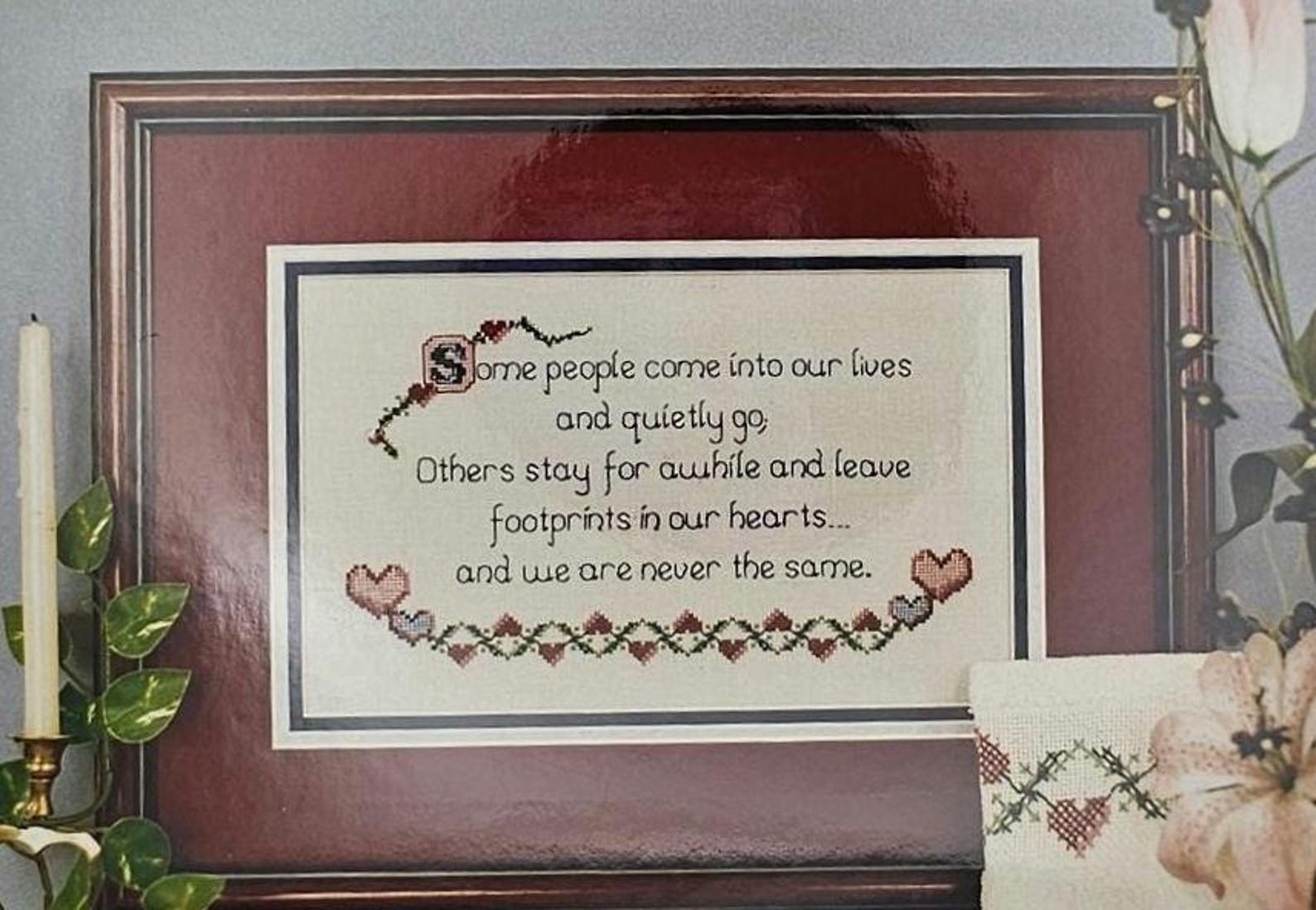 Footprints in Our Hearts Cross Stitch Pattern Vintage Cross Stitch - Etsy