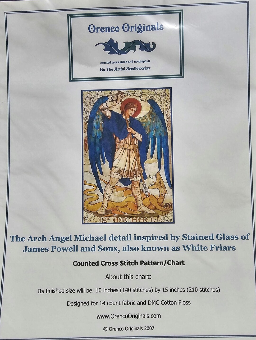 Arch Angel Michael Cross Stitch Pattern Orenco Original Cross Stitch ...