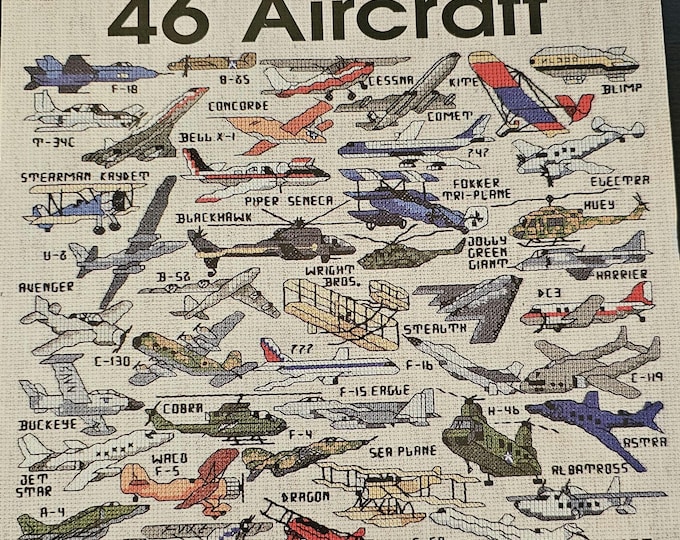 46 Aircraft Cross Stitch Pattern Father's Day Airplane Cross Stitch - Etsy