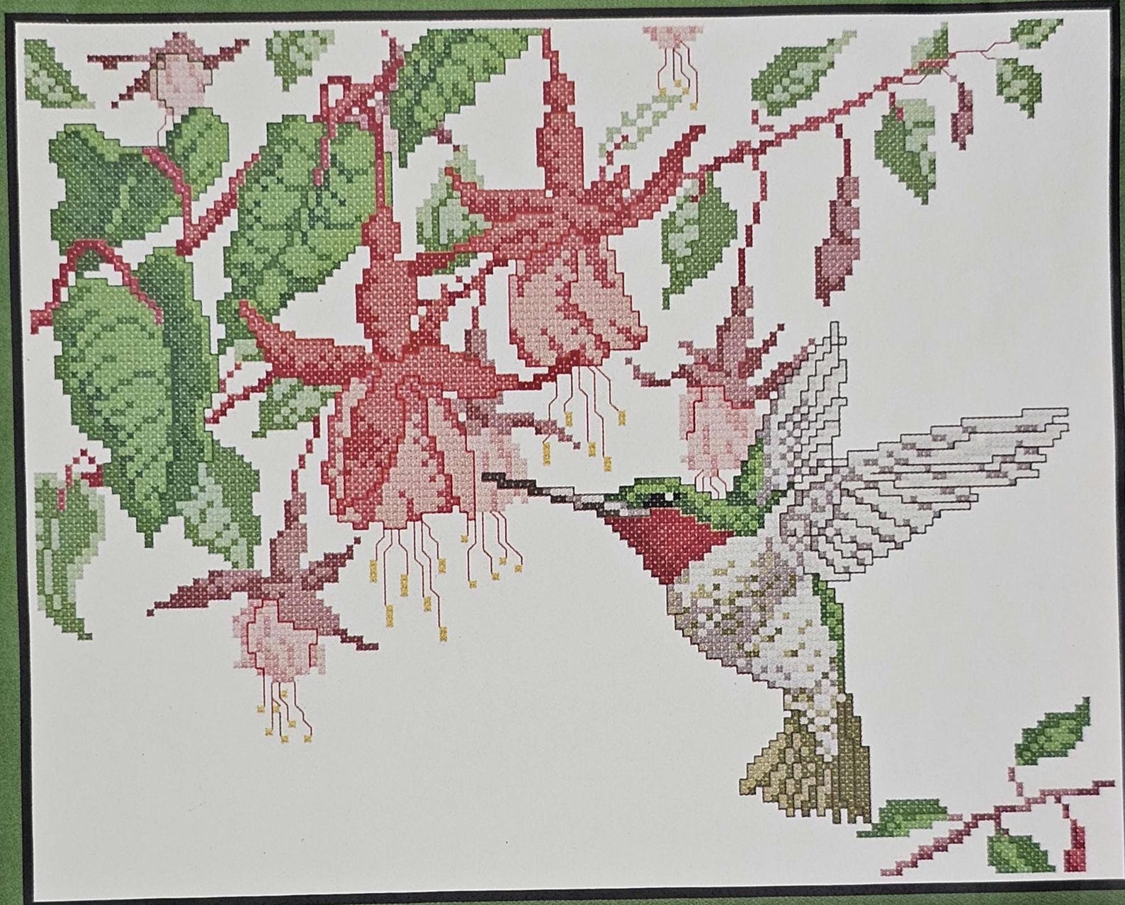 Hummingbird Floral Cross Stitch Pattern Hummingbird Cross Stitch - Etsy
