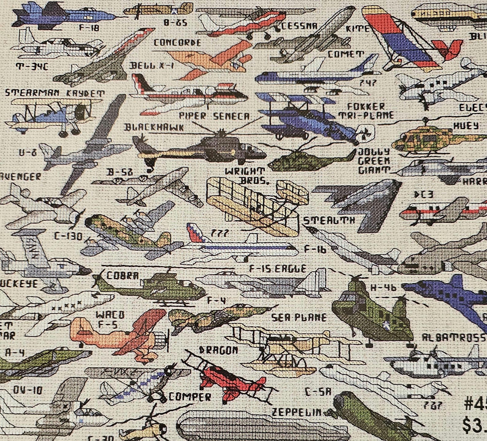 46 Aircraft Cross Stitch Pattern Father's Day Airplane Cross Stitch - Etsy