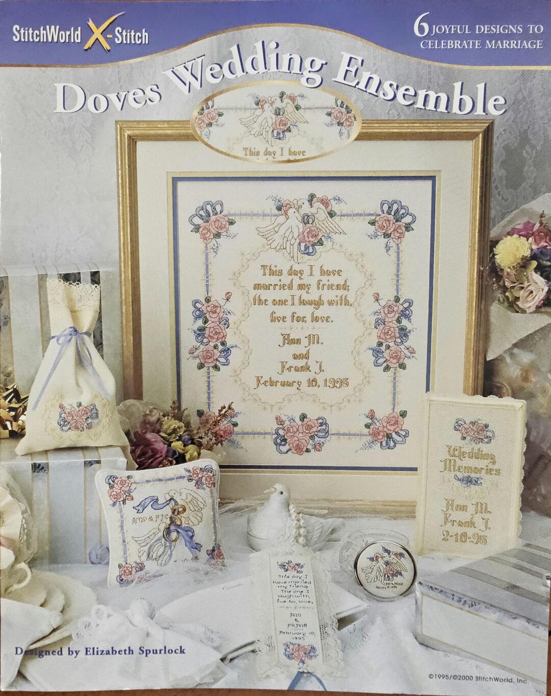 Doves Wedding Ensamble Cross Stitch Pattern Wedding Announcement - Etsy