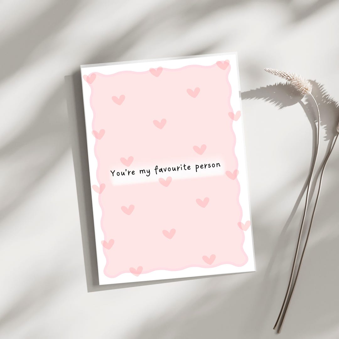 You’re My Favourite Person Card Printable - Cute Anniversary Card, Cute ...