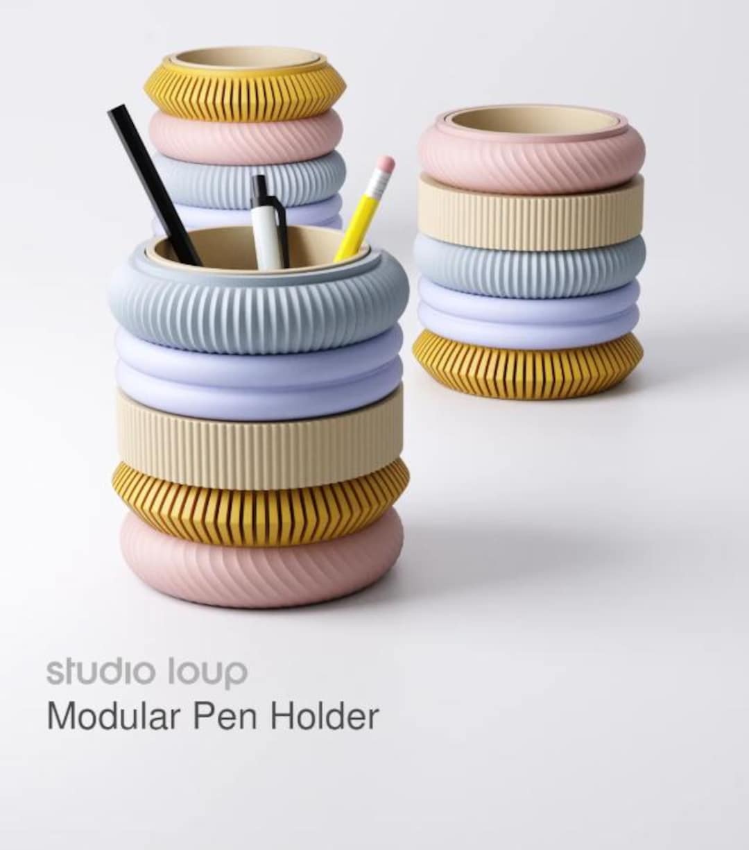Modular Pen Holder, Stackable Desk Organizer, Modern 3D Printed Pencil ...