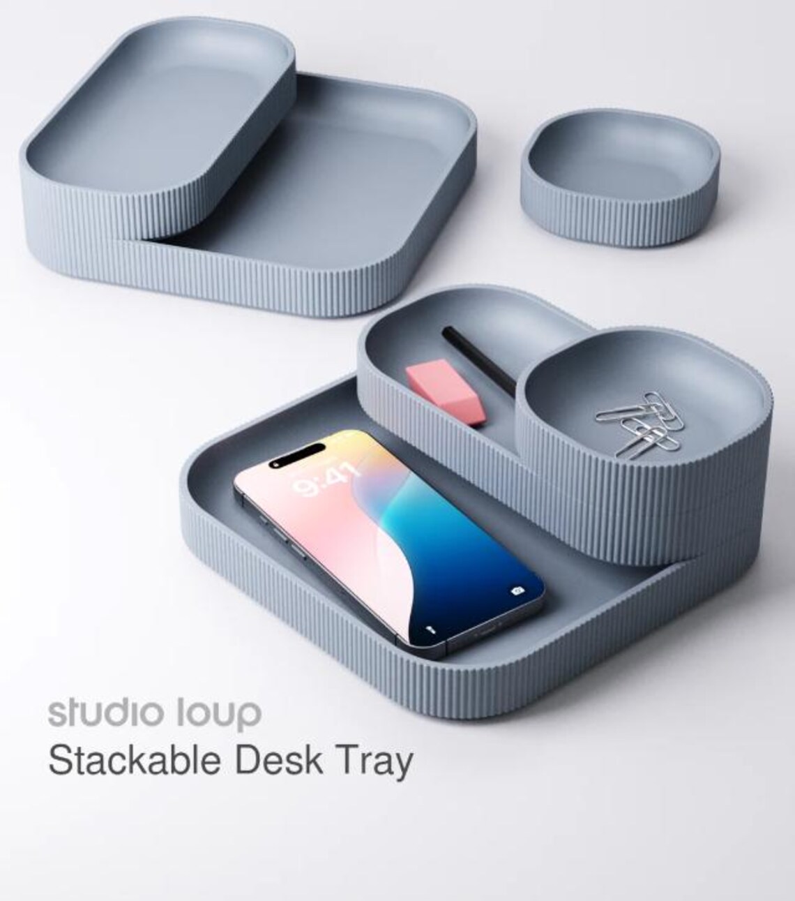 Stackable Desk Tray Set | 3D Printed Office Organizer | Modern ...