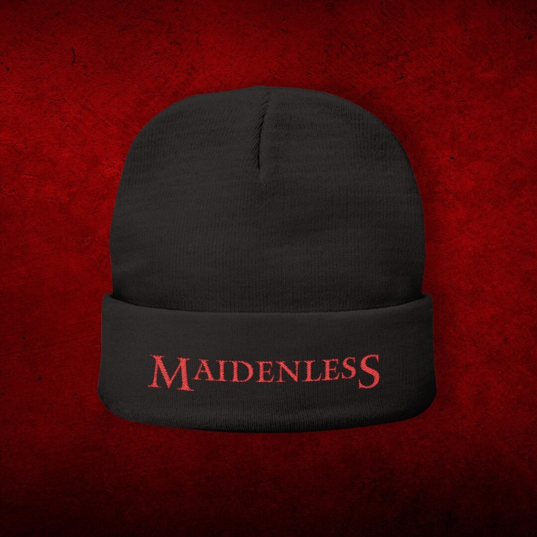 Elden Ring "maidenless" Embroidered Knit Beanie - Unisex Cotton Acrylic ...
