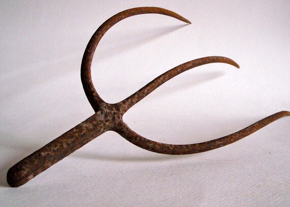 Items similar to Three Prong Primitive Pitch Fork on Etsy
