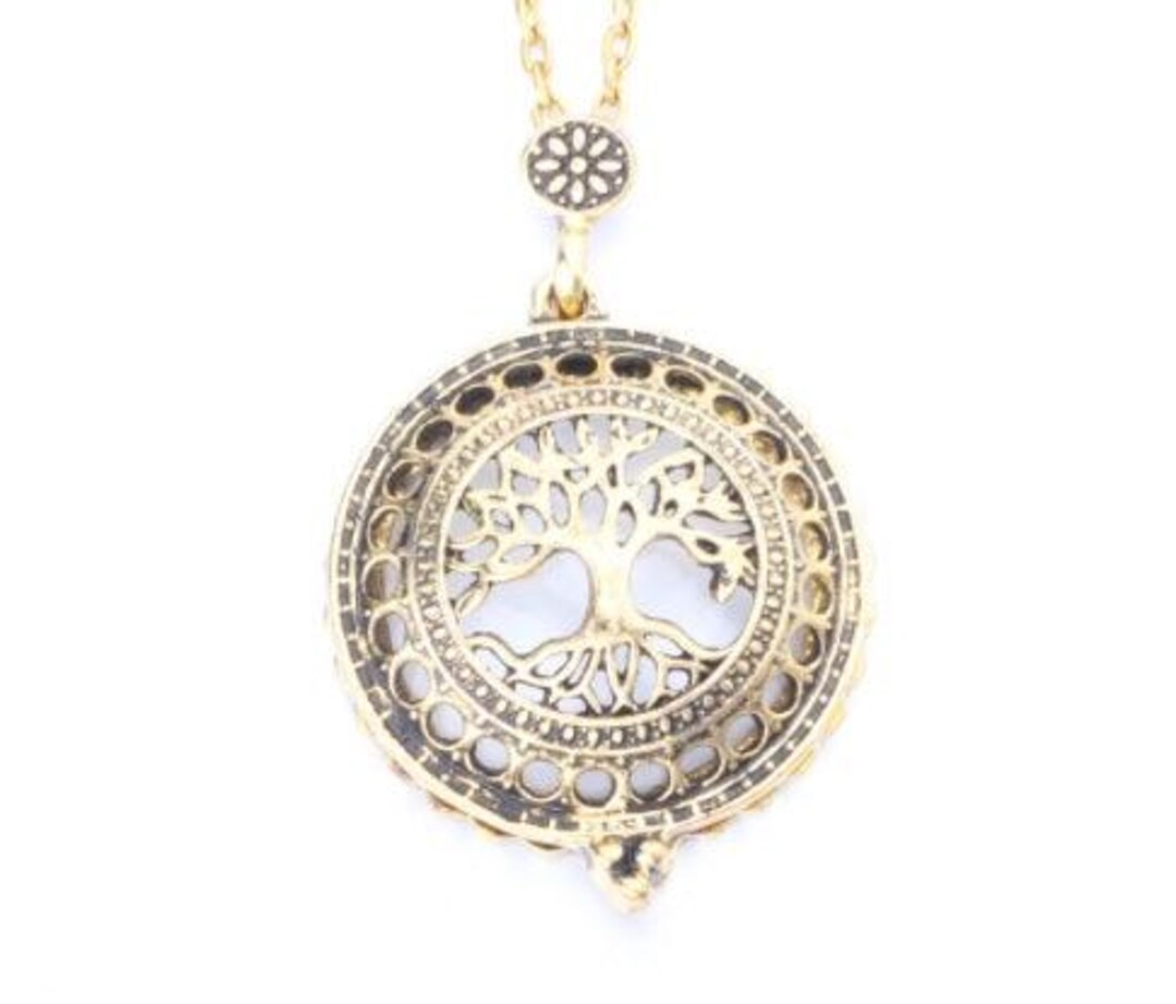 Vintage Tree of Life Ancestry Memorabilia Glass Magnet Magnifier Locket ...