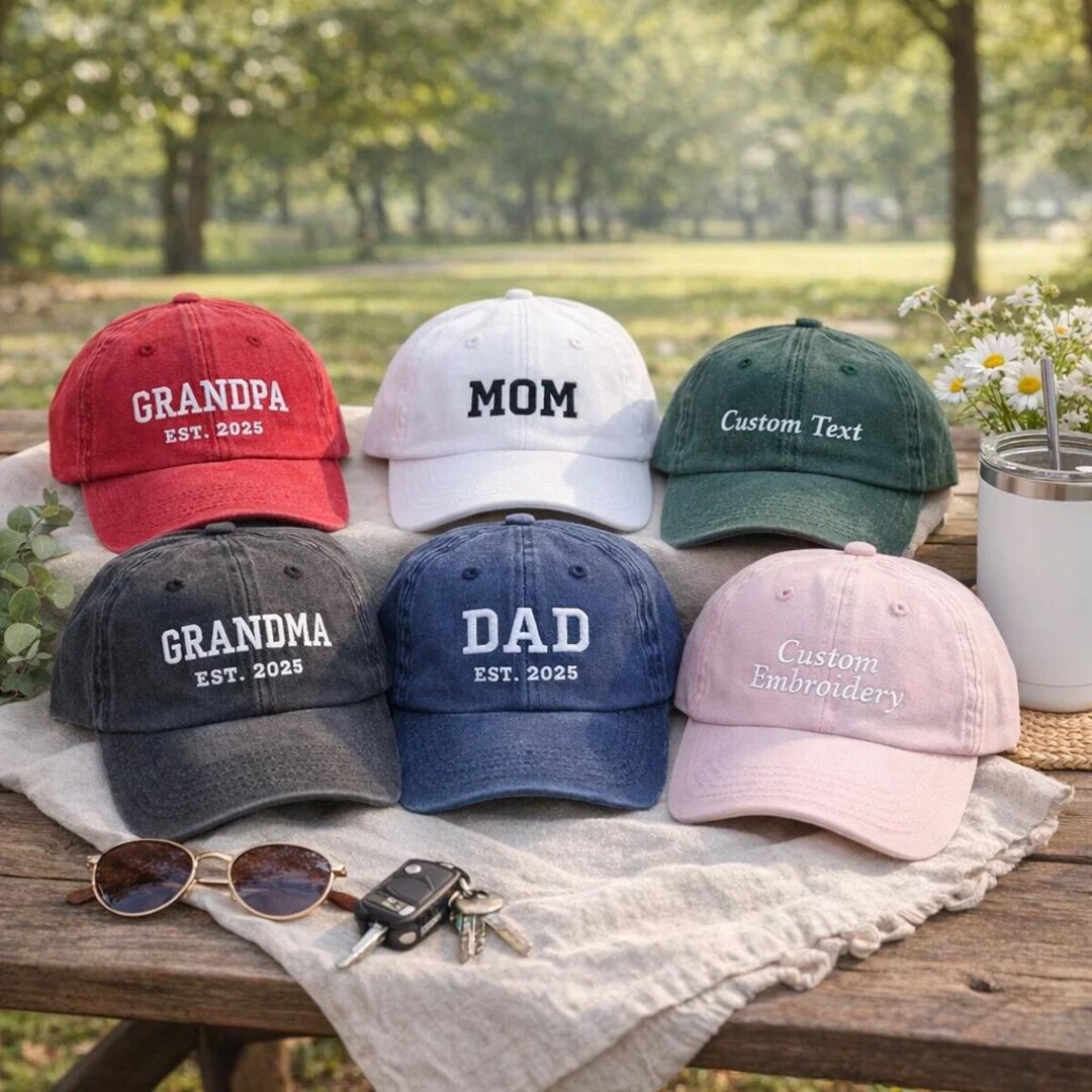 Personalized Family Dad Hats Custom Embroidered Mom Dad Grandpa Grandma ...