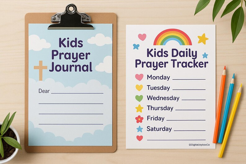 Kids Prayer Journal & Daily Prayer Tracker | Christian Printable for ...