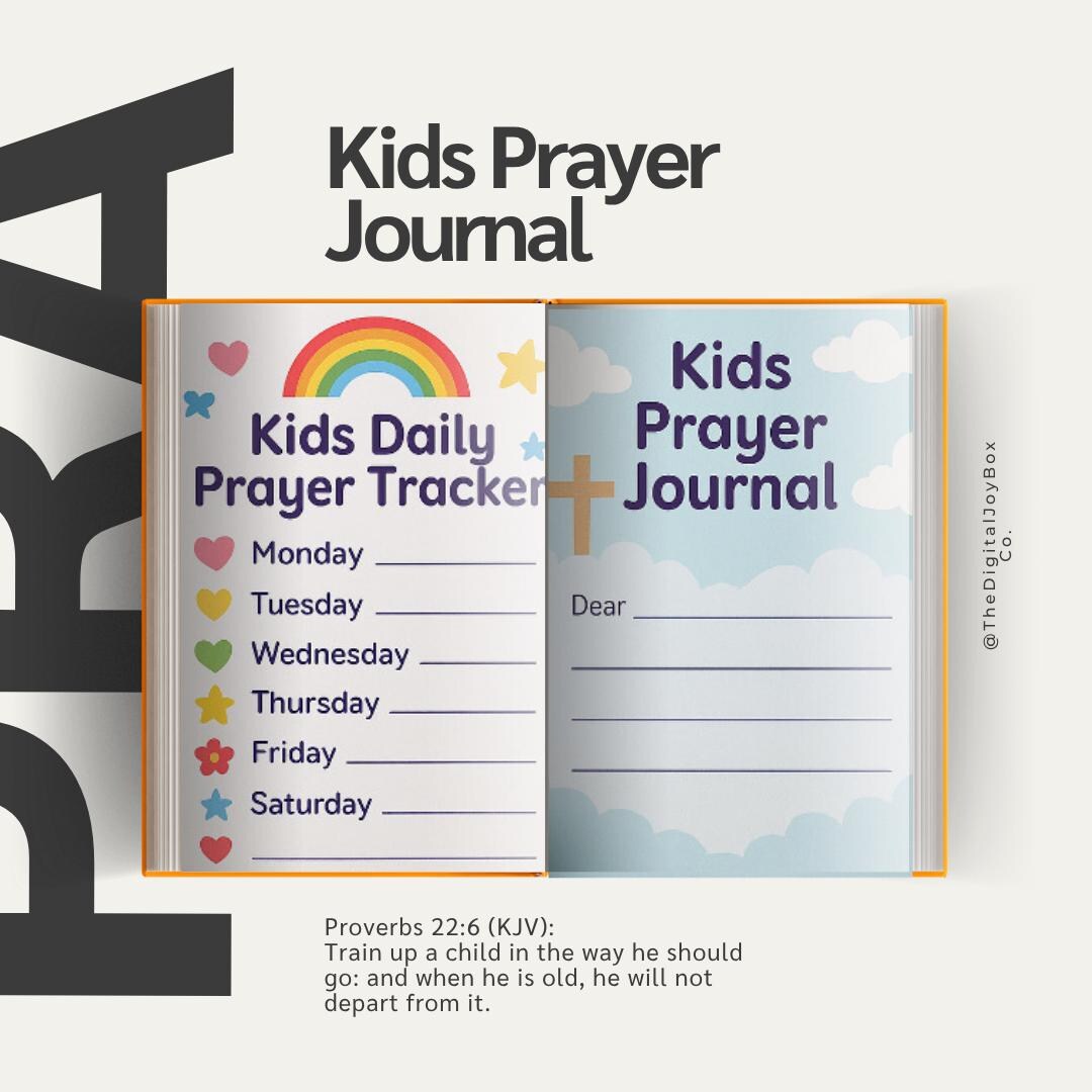 Kids Prayer Journal & Daily Prayer Tracker | Christian Printable for ...