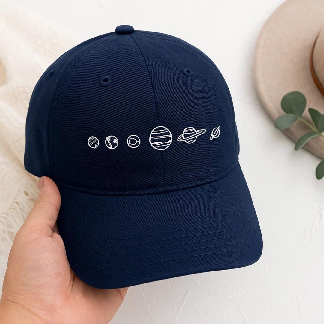 Embroidered Solar System Baseball Cap, Line Art Astronomy Gift - Etsy