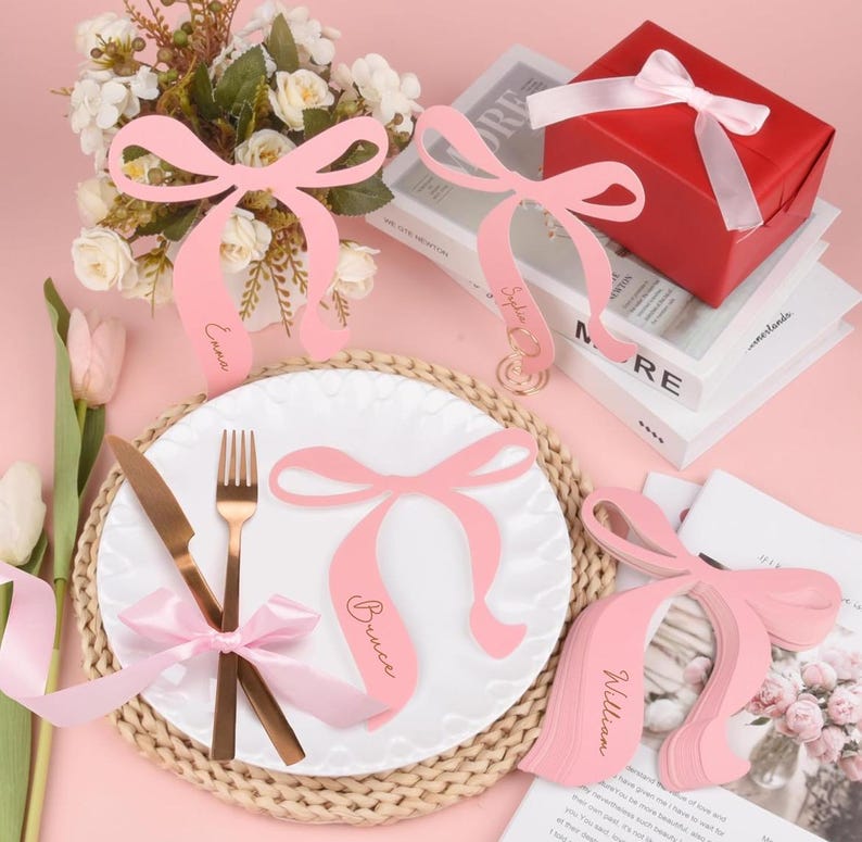 Bow Name Placecards - Etsy