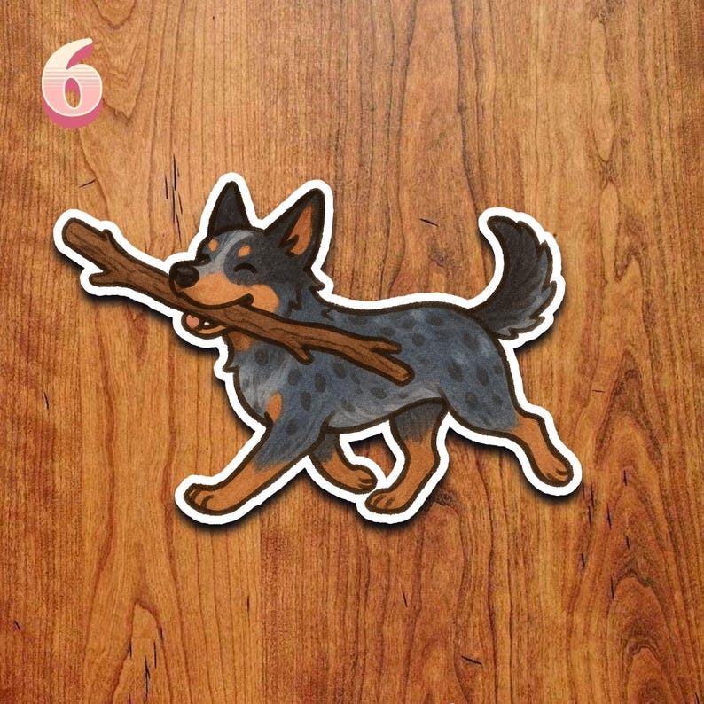 Blue Heeler Dog Sticker Pack: Waterproof Vinyl Decals for Laptop, Water ...
