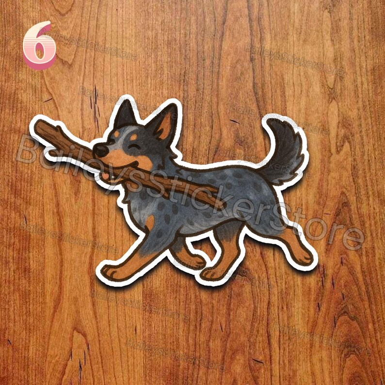 Blue Heeler Dog Sticker Pack: Waterproof Vinyl Decals for Laptop, Water ...