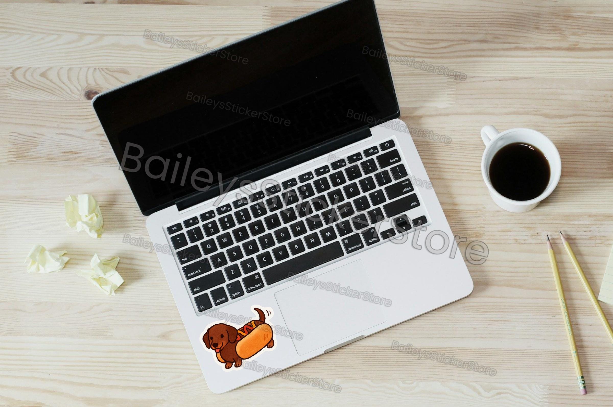 Funny Dachshund Hotdog Vinyl Sticker: Kawaii Wiener Dog Decal - Etsy
