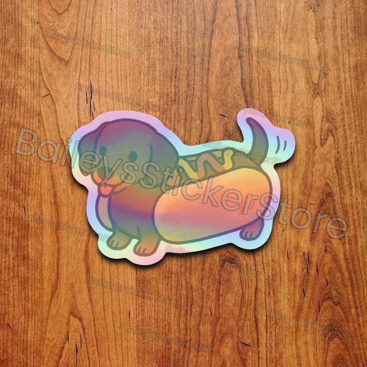 Funny Dachshund Hotdog Vinyl Sticker: Kawaii Wiener Dog Decal - Etsy