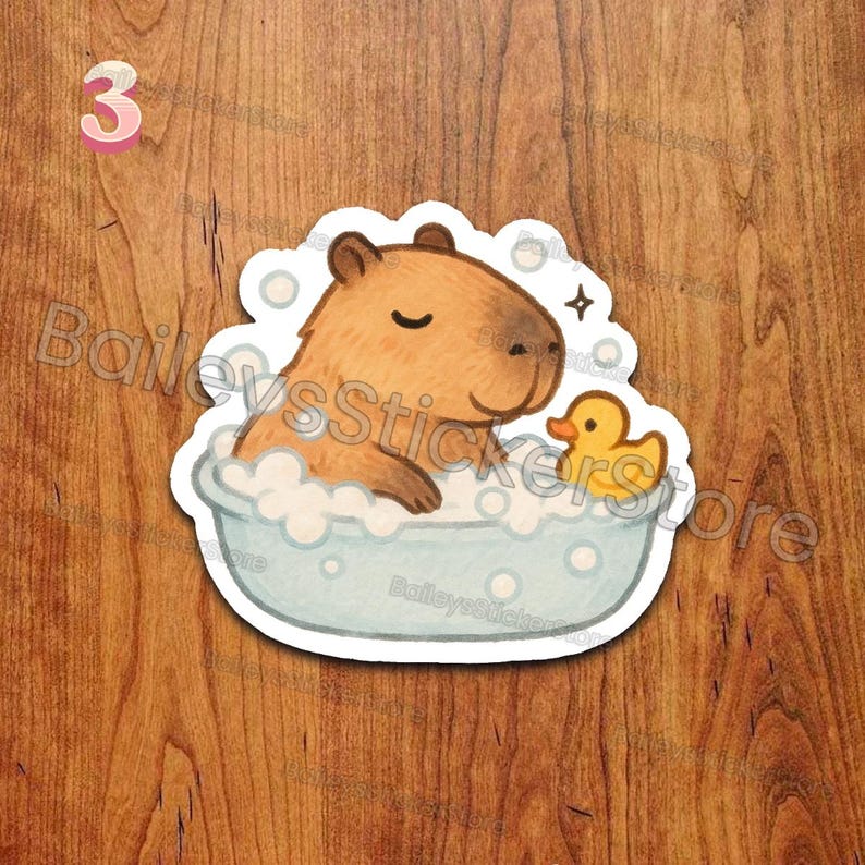 Kawaii Capybara Sticker Set: Waterproof Chibi Animal Decals - Etsy
