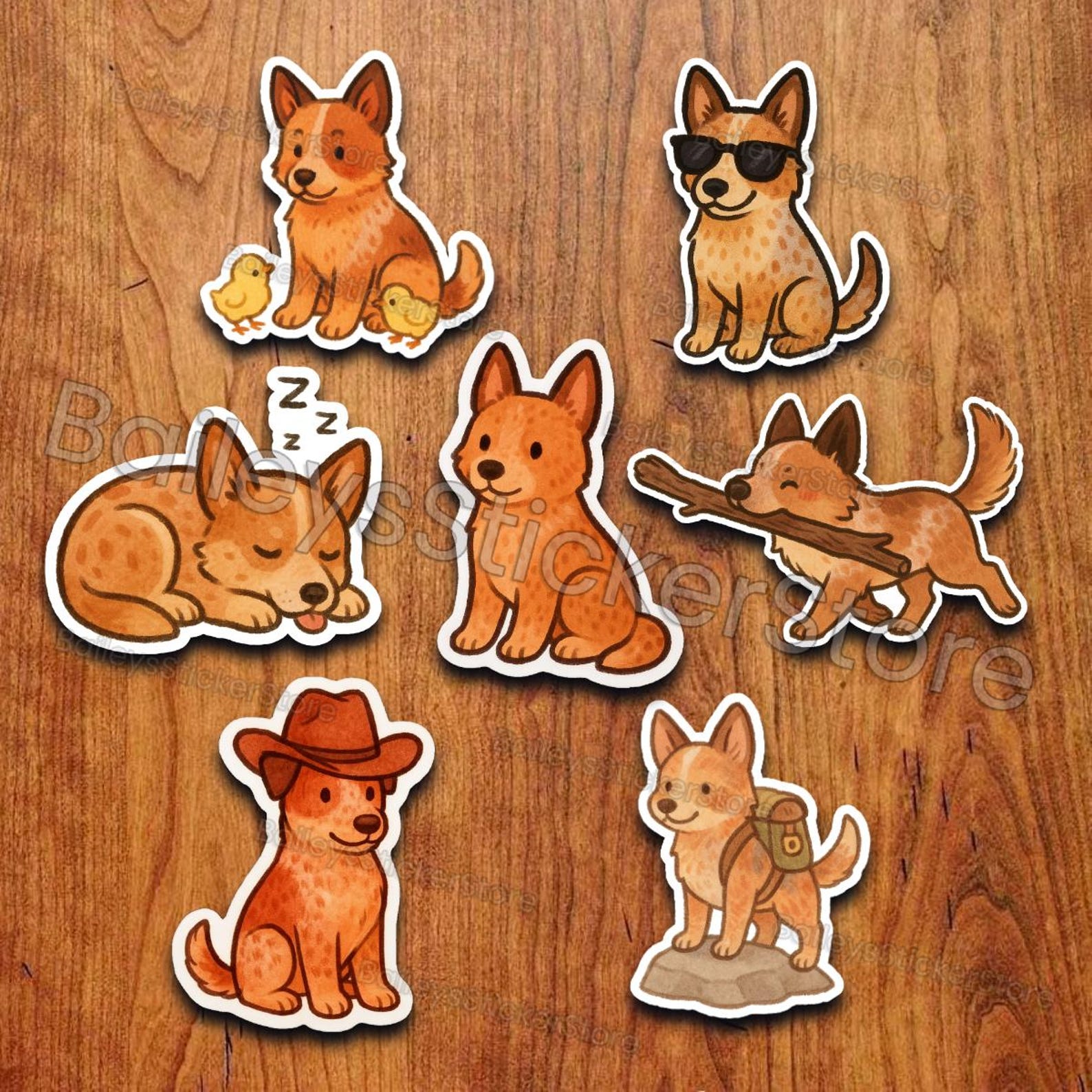 Red Heeler Dog Sticker Pack – Waterproof Vinyl Decals - Etsy