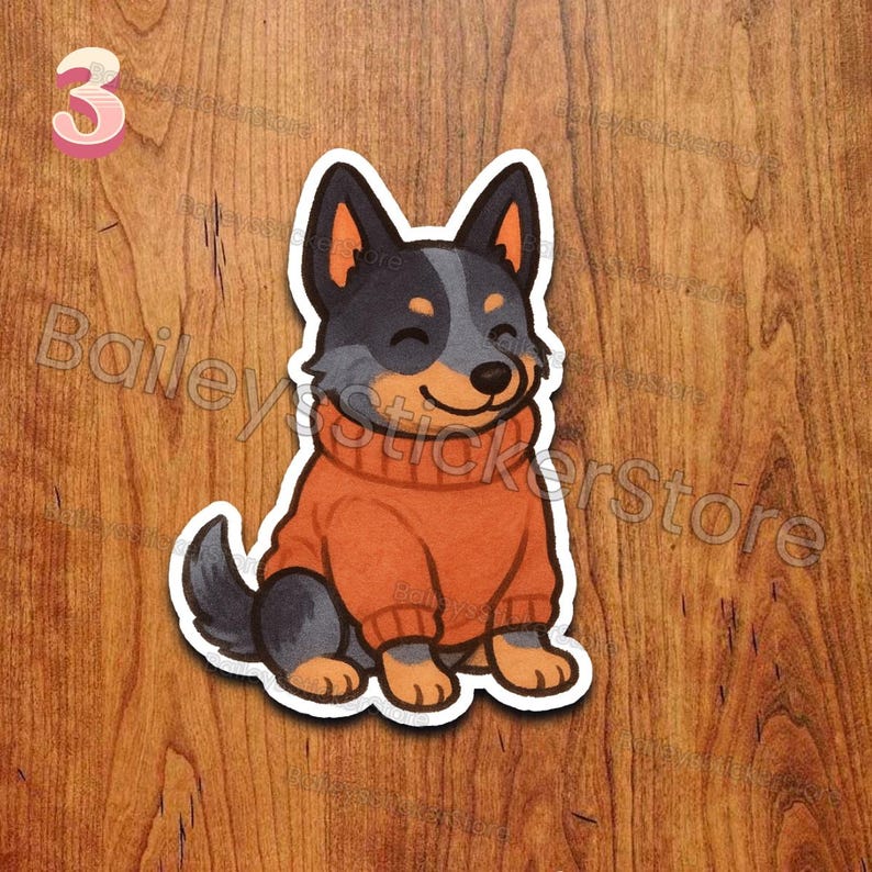 Blue Heeler Dog Sticker Pack: Waterproof Vinyl Decals for Laptop, Water ...