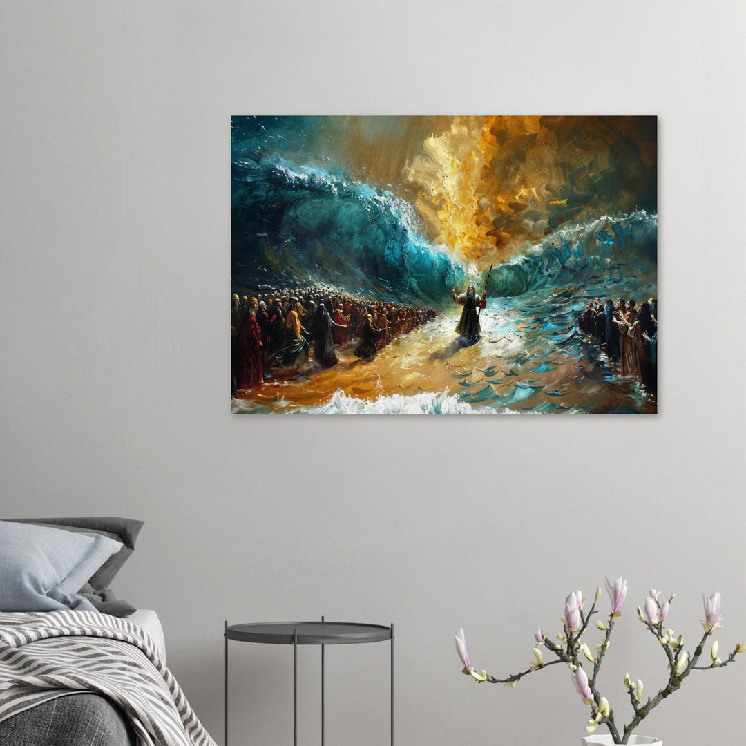 Moses Parting the Red Sea | Biblical Wall Art | Christian Poster ...