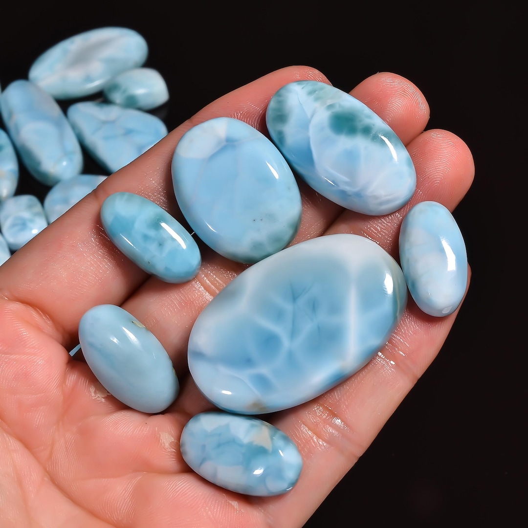 Natural Larimar Gemstone, Sea Blue Dominican Pectolite Crystal - Etsy