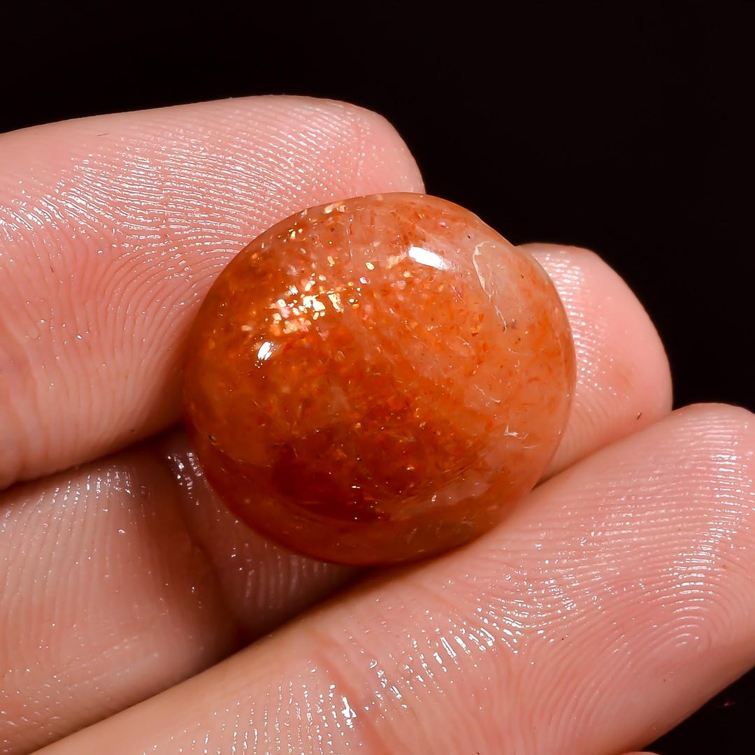 Natural Sunstone Gemstone, Round Shape Loose Stone, Healing Crystal ...