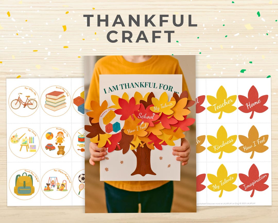Thanksgiving DIY Printable Craft for Kids | Gratitude Activity | Fall ...
