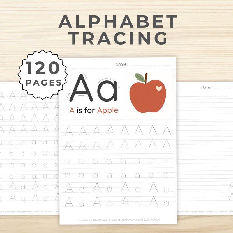 Alphabet Tracing 1 Page - Etsy UK