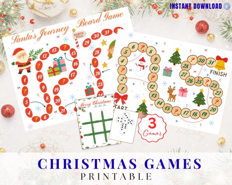 Christmas Board Games for Kids – Printable Holiday Game Bundle ...