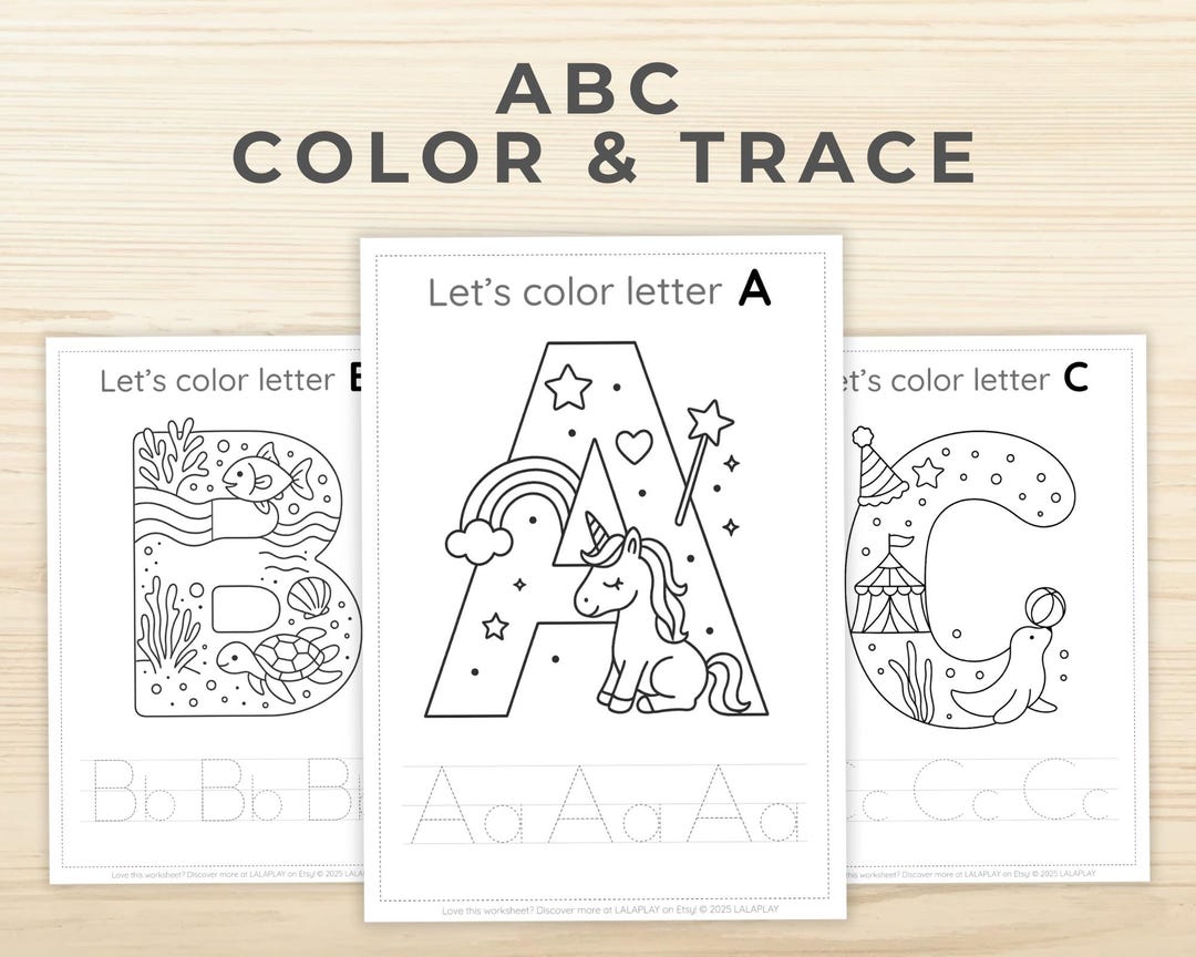 Alphabet Coloring Book | ABC Tracing | 26 Theme ABC Coloring Pages for ...
