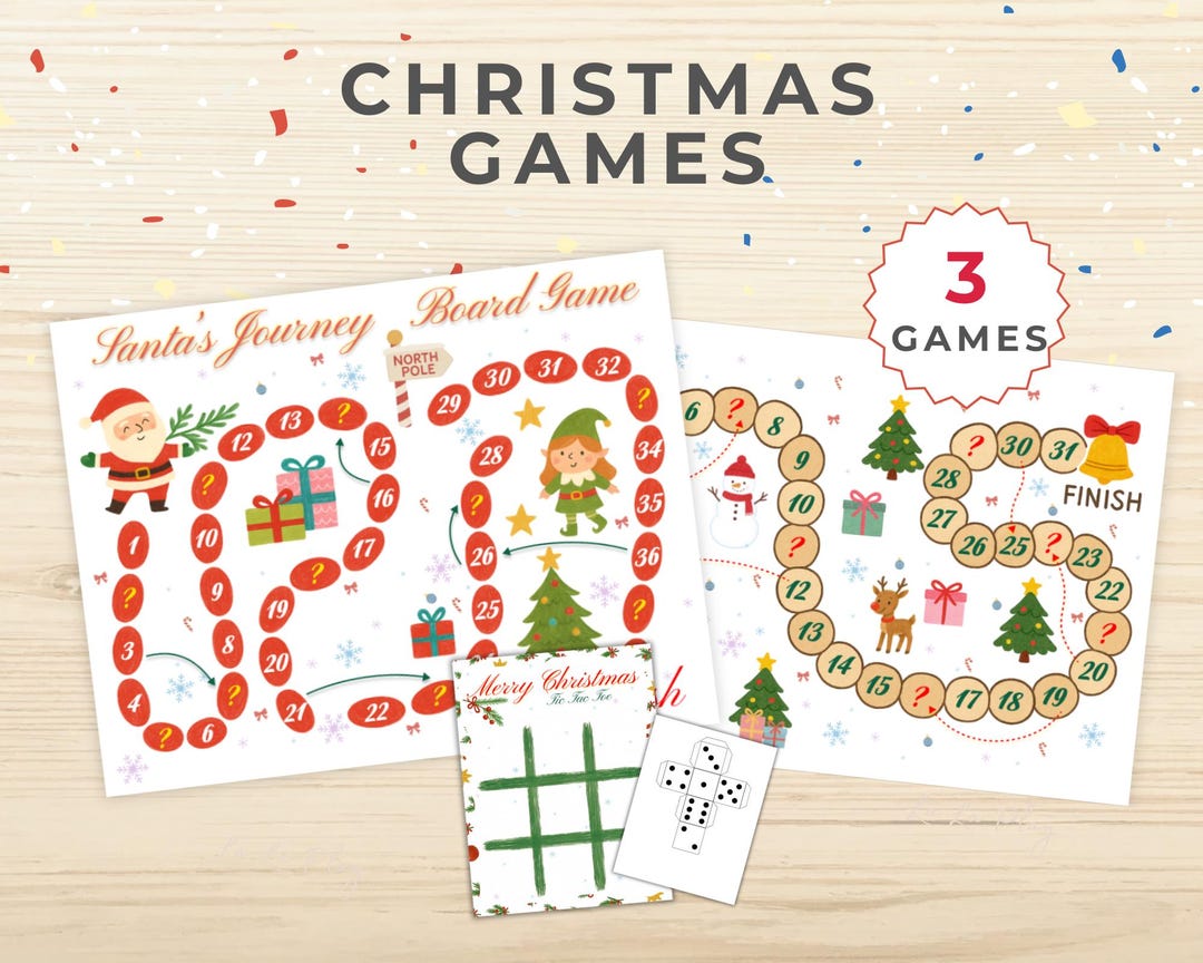 Christmas Board Games for Kids – Printable Holiday Game Bundle ...