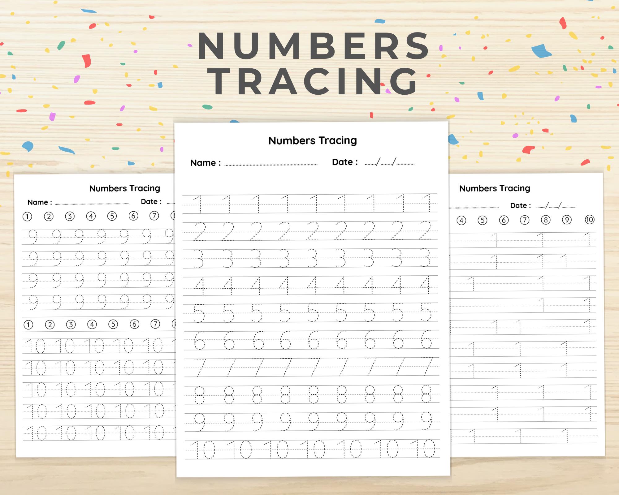 Number Tracing Worksheets | 1–10 Printable | Preschool, Pre-k ...
