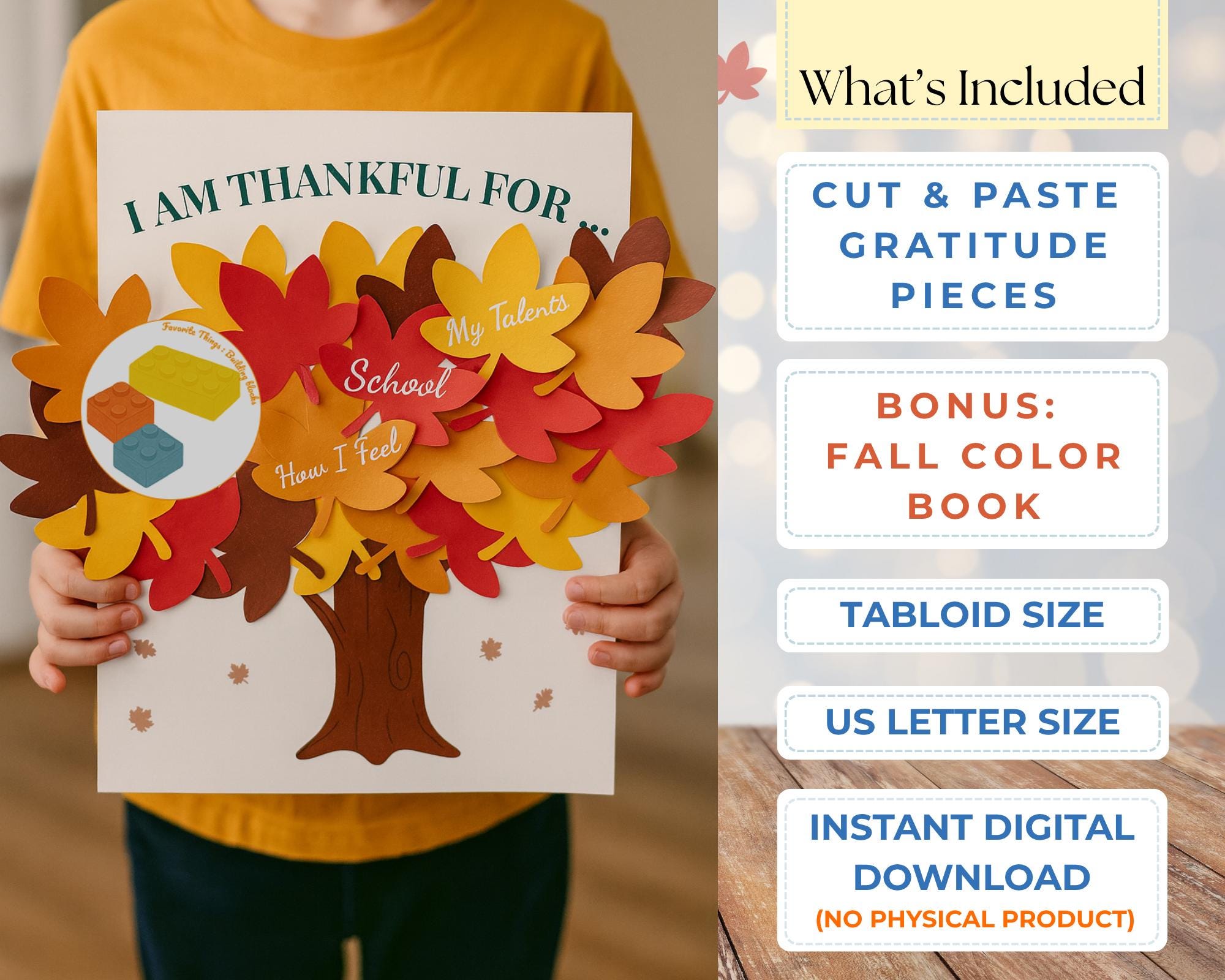 Thanksgiving DIY Printable Craft for Kids | Gratitude Activity | Fall ...